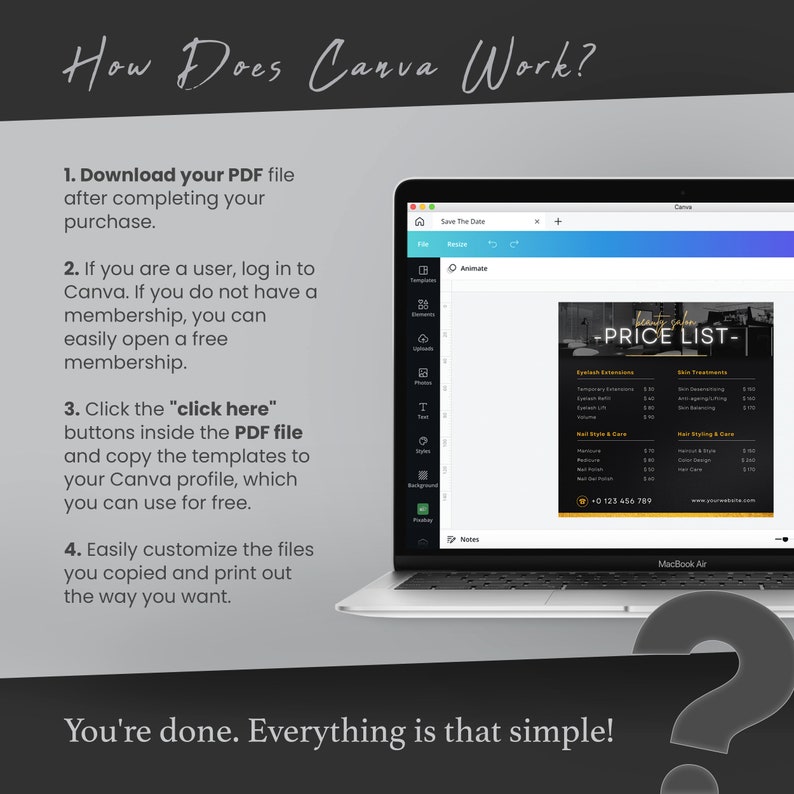 Price List Digital Flyer Template, Pricing Instagram Post, Hair Pricing ...