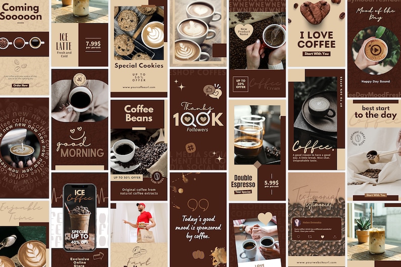 Coffee Shop Instagram Posts, Coffee Marketing Template, Luxury Coffee ...