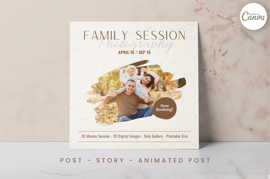 Family Photography Instagram Post, Mini Session Marketing Template ...