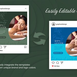 Massage Therapy Instagram Templates, Beauty Salon Posts, Social Media ...