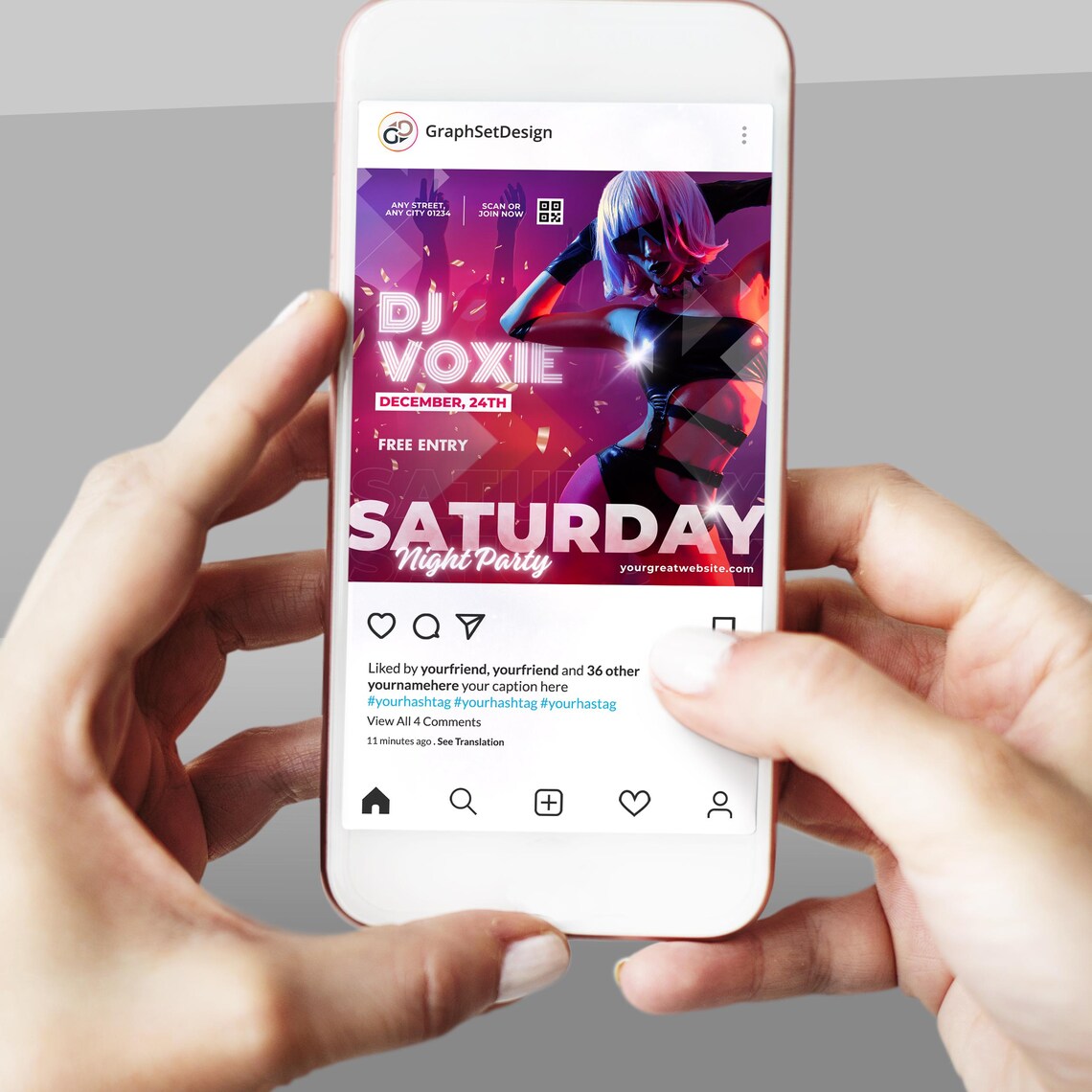 DJ Party Party Instagram Post, Night Club Invite Banner, Social Media ...
