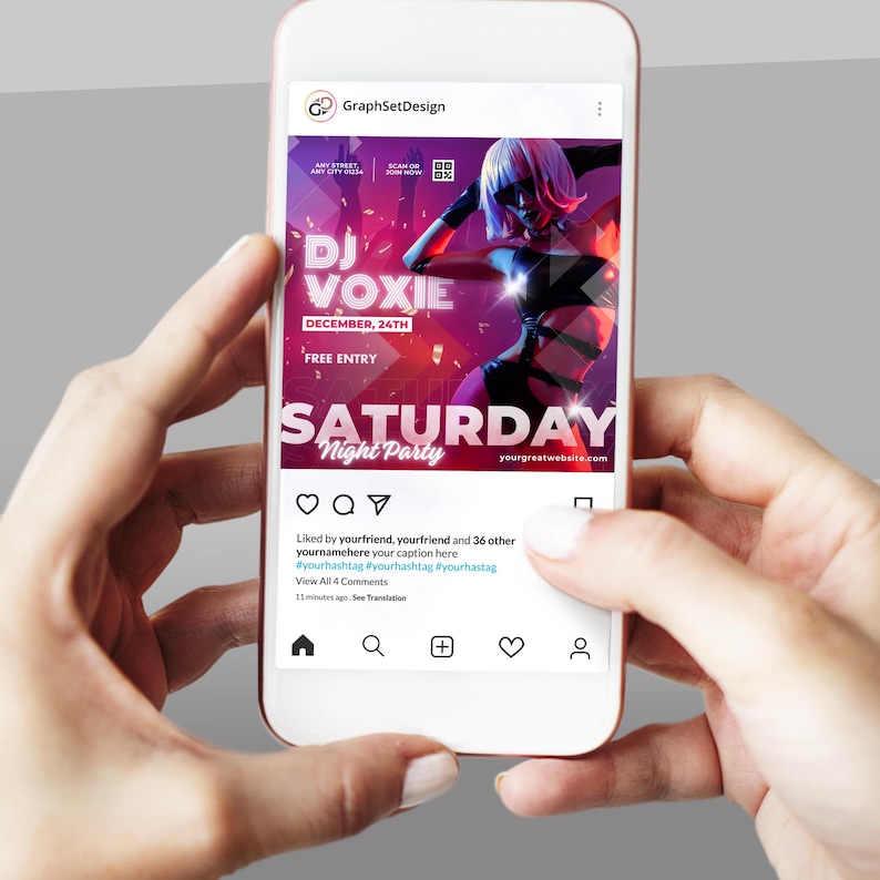 DJ Party Party Instagram Post, Night Club Invite Banner, Social Media ...