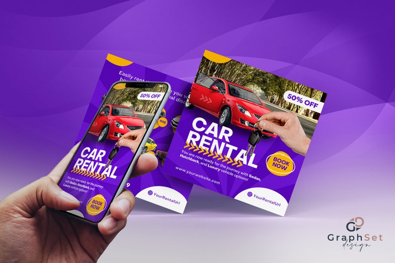 Car Rental Instagram Post, Rent a Car Marketing, Rental Agent Poster ...