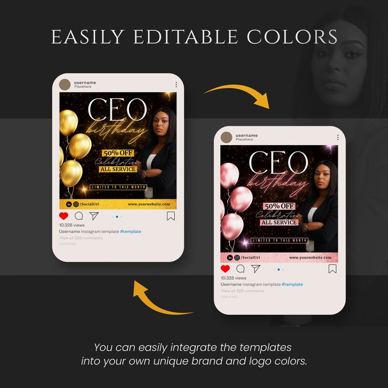 CEO Birthday Instagram Marketing Post, DIY Birthday Celebration Social ...