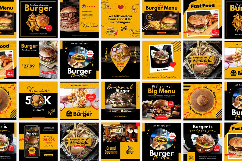 Burger Restaurant Instagram Post, Fast Food Story Template, Social ...