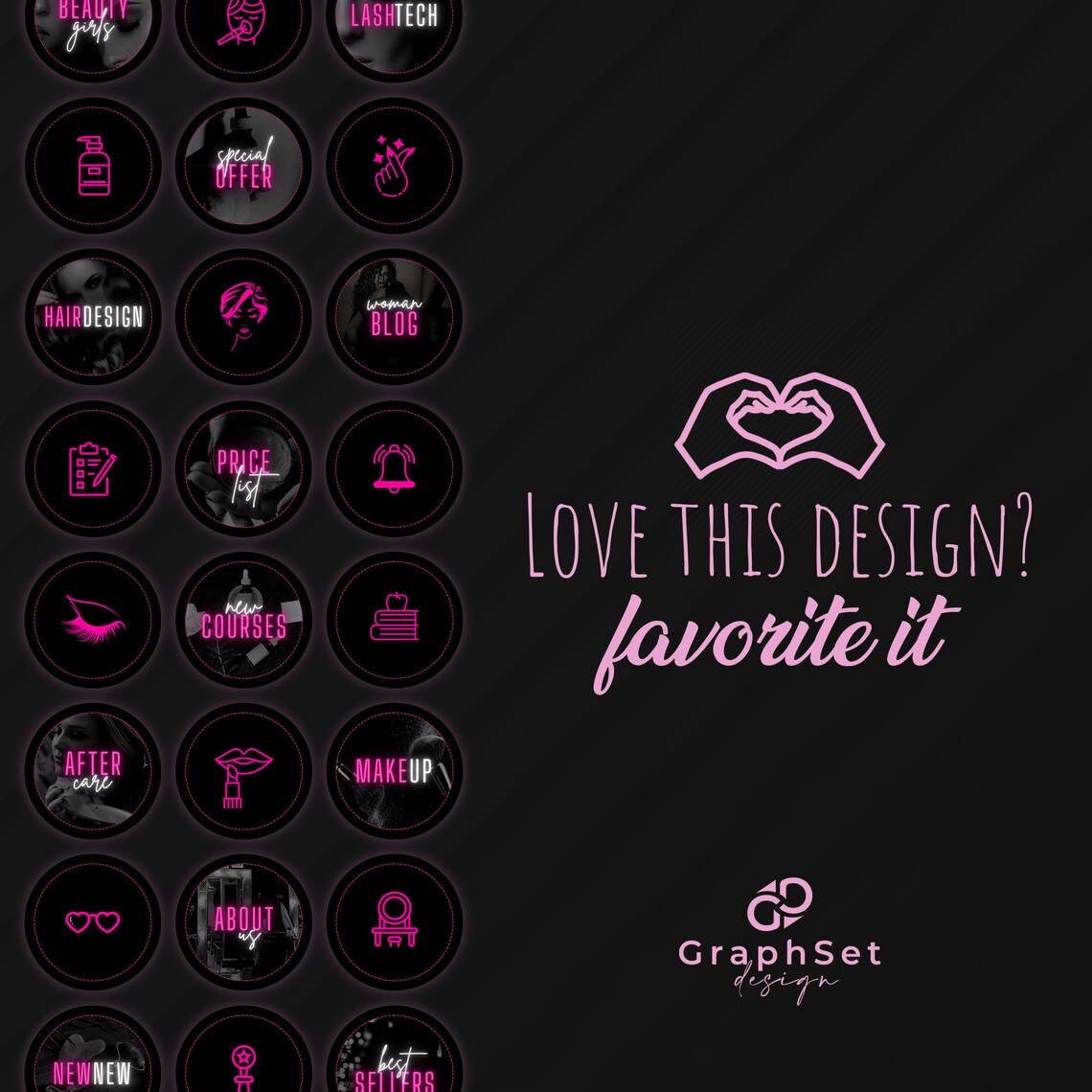 Beauty Instagram Story Highlights Icons, Aesthetic Neon Story Cover ...