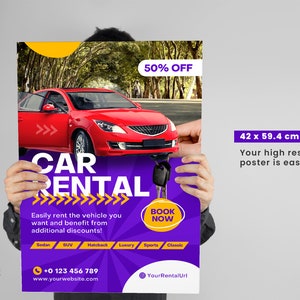 Car Rental Instagram Post, Rent a Car Marketing, Rental Agent Poster ...