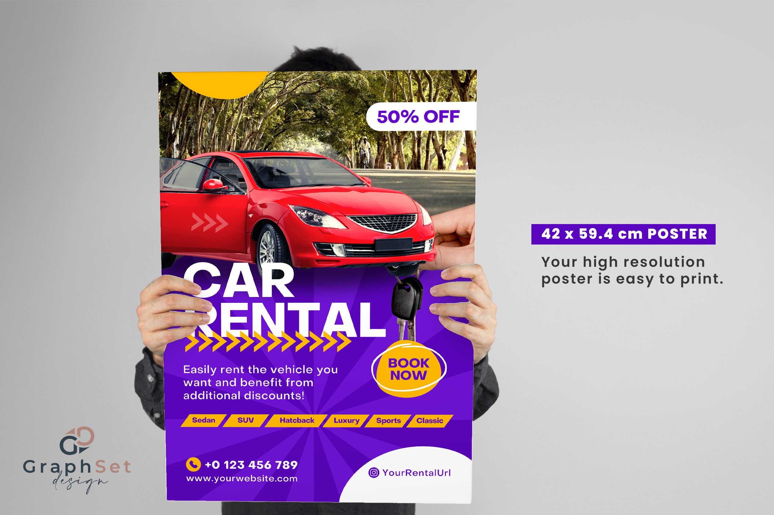Car Rental Instagram Post, Rent a Car Marketing, Rental Agent Poster ...