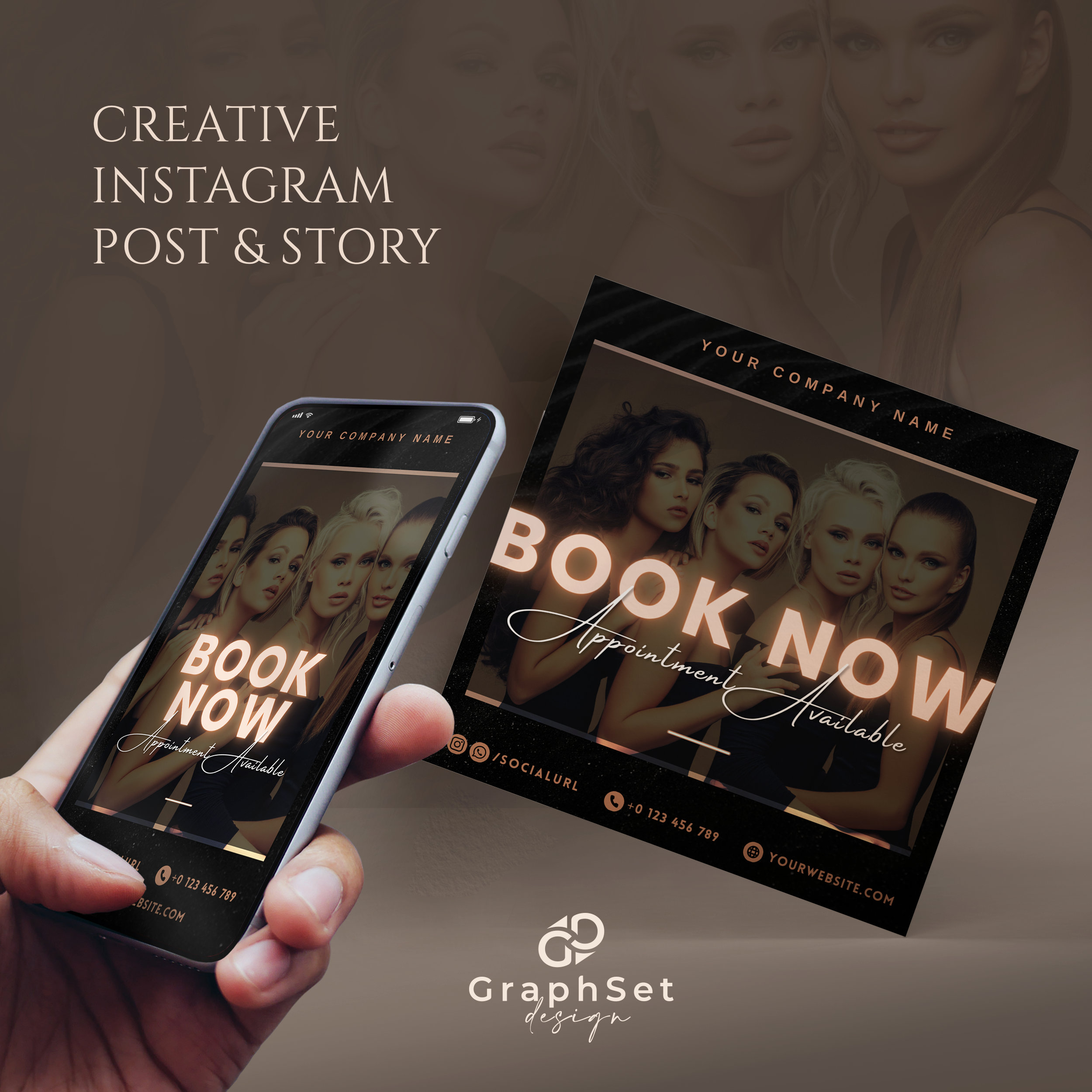 Book Now Instagram Post, Booking DIY Digital Flyer, Appointments ...
