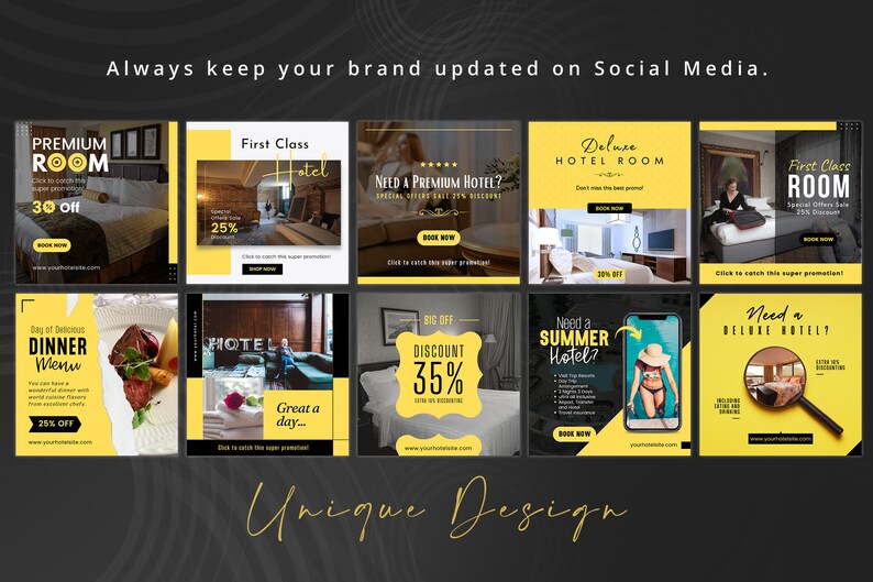 Hotel Instagram Post, Hotel Marketing Templates, Summer Hotel DIY ...