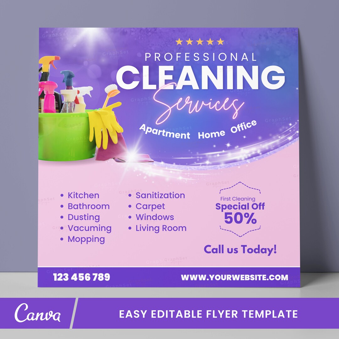 Cleaning Service Flyer, Home Office Cleaning Business Flyer ...