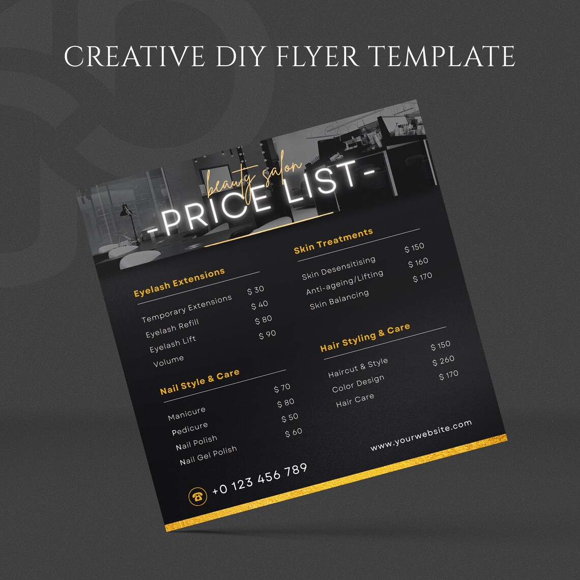 Price List Digital Flyer Template, Pricing Instagram Post, Hair Pricing ...