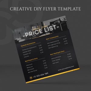 Price List Digital Flyer Template, Pricing Instagram Post, Hair Pricing ...