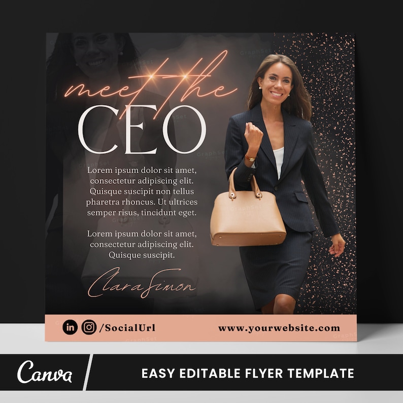 Meet the CEO Flyer Template, Entrepreneur Instagram Post, Social Media ...