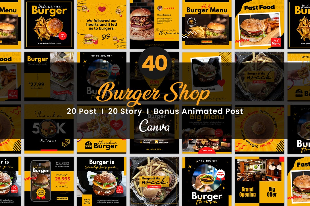 Burger Restaurant Instagram Post, Fast Food Story Template, Social ...