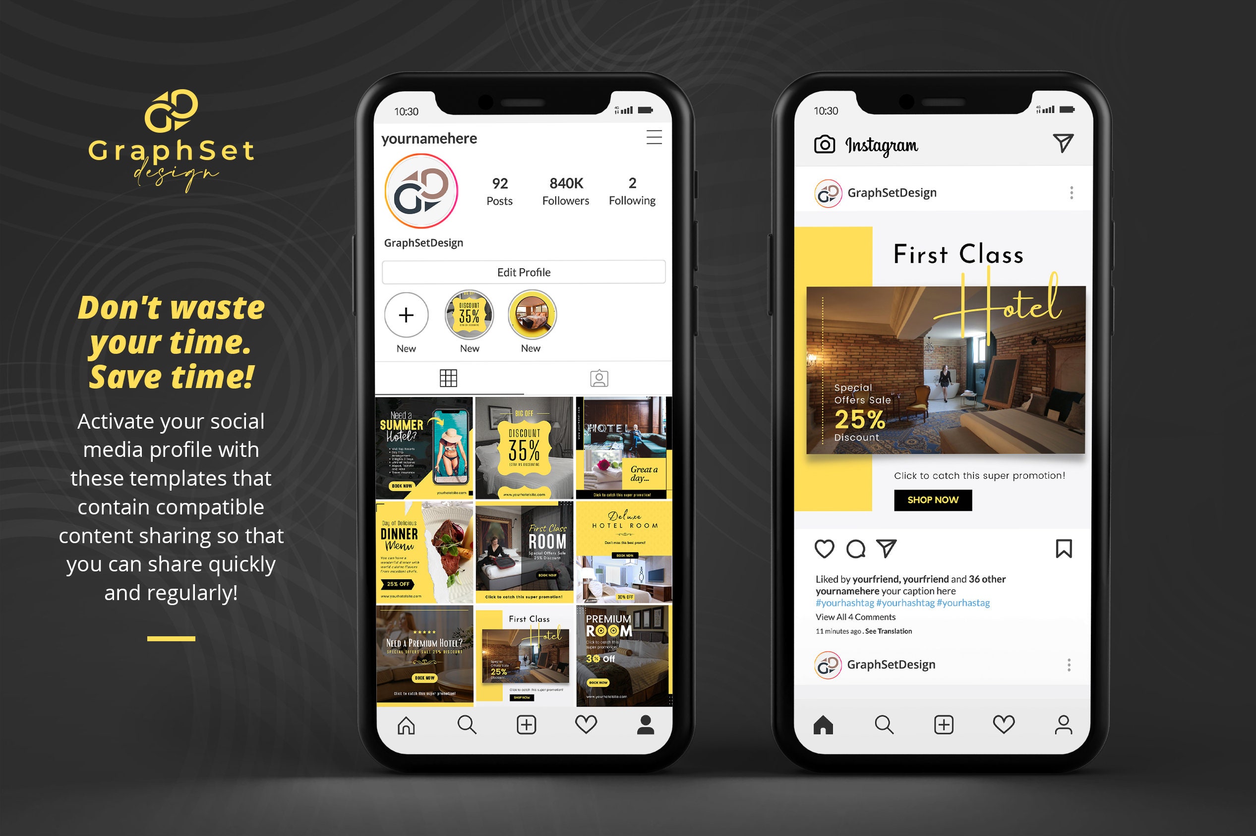 Hotel Instagram Post, Hotel Marketing Templates, Summer Hotel DIY ...