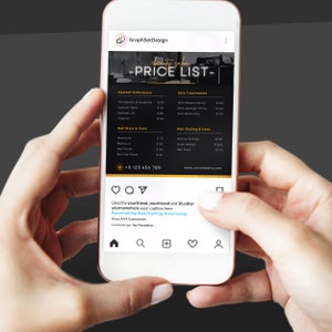 Price List Digital Flyer Template, Pricing Instagram Post, Hair Pricing ...