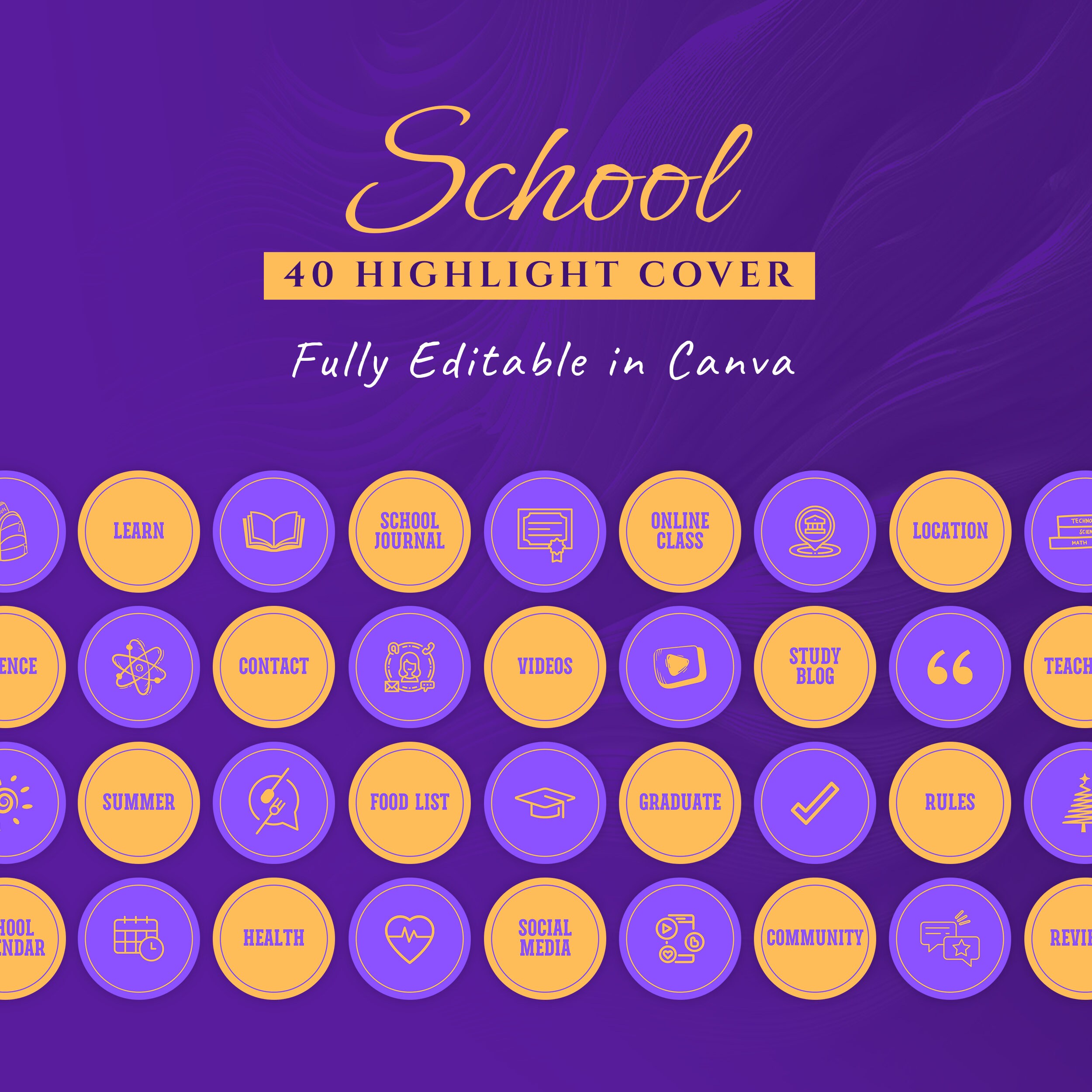 School Highlight Covers Icon Art, Education IG Story Icons, Teacher ...