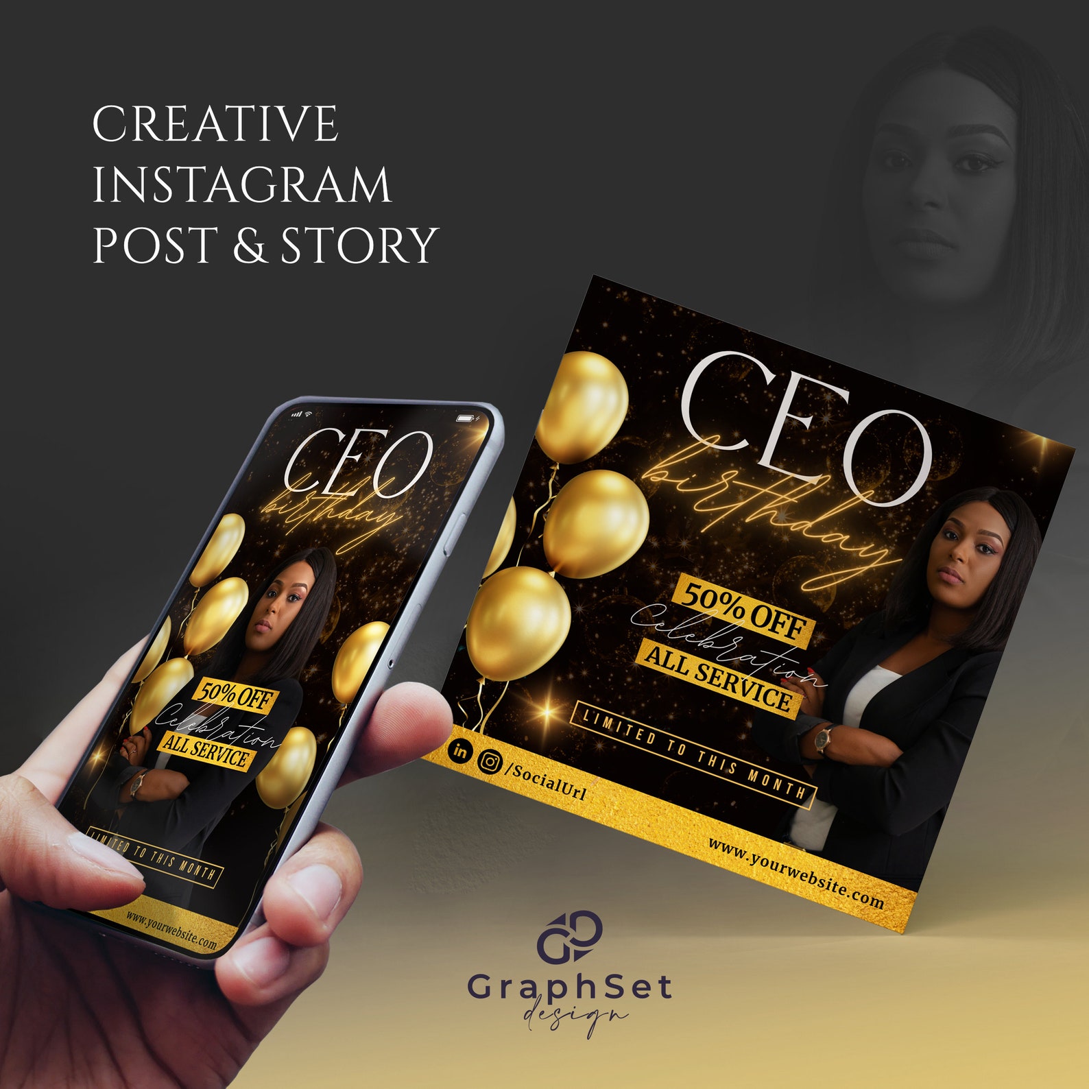 CEO Birthday Instagram Marketing Post, DIY Birthday Celebration Social ...