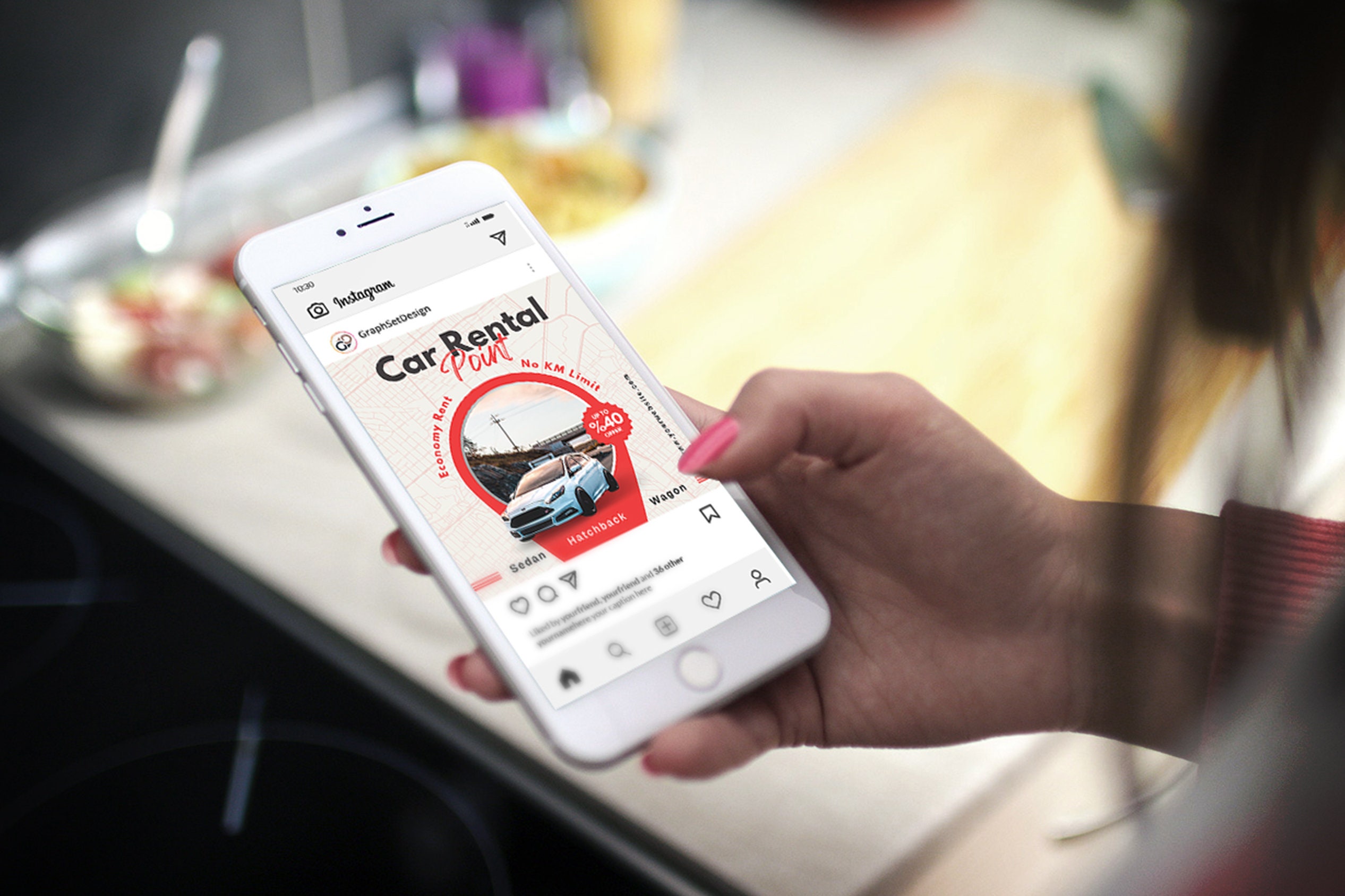 Car Rental Instagram Post, Car Rental Template, Social Media Flyer ...