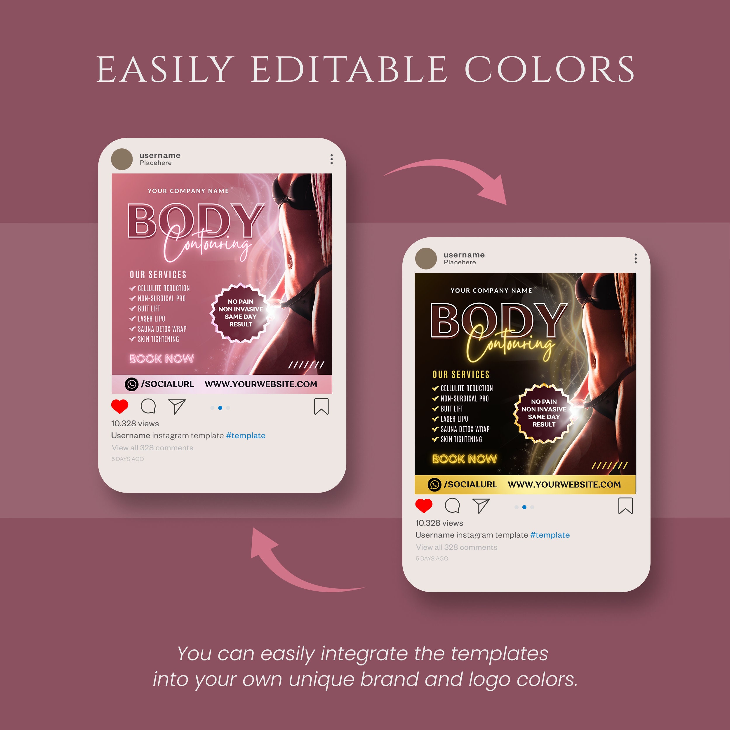 Body Contouring Instagram Post, DIY Flyer Template, Body Contour ...