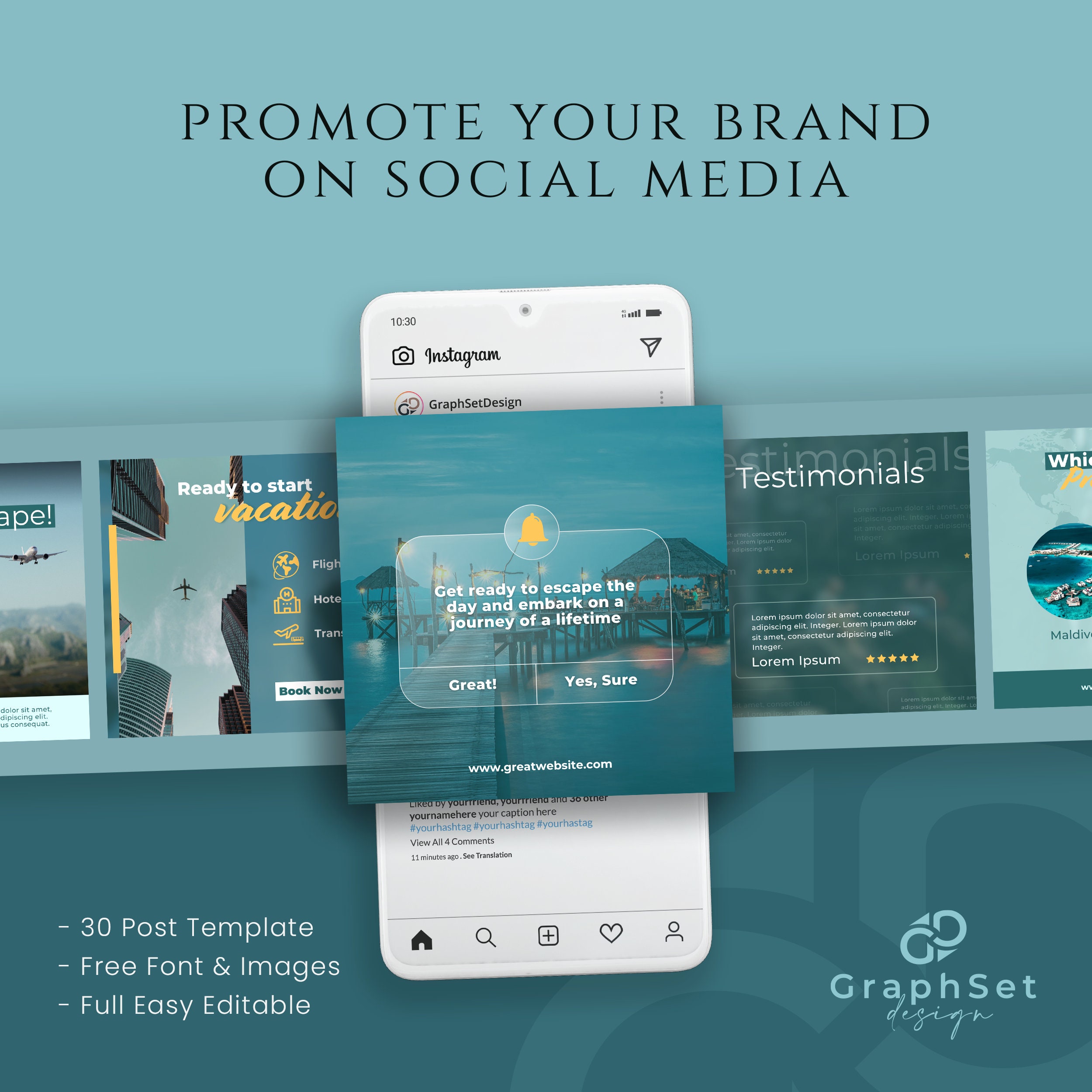 30 Travel Agent Instagram Post, Vacation Marketing Template, Travel ...