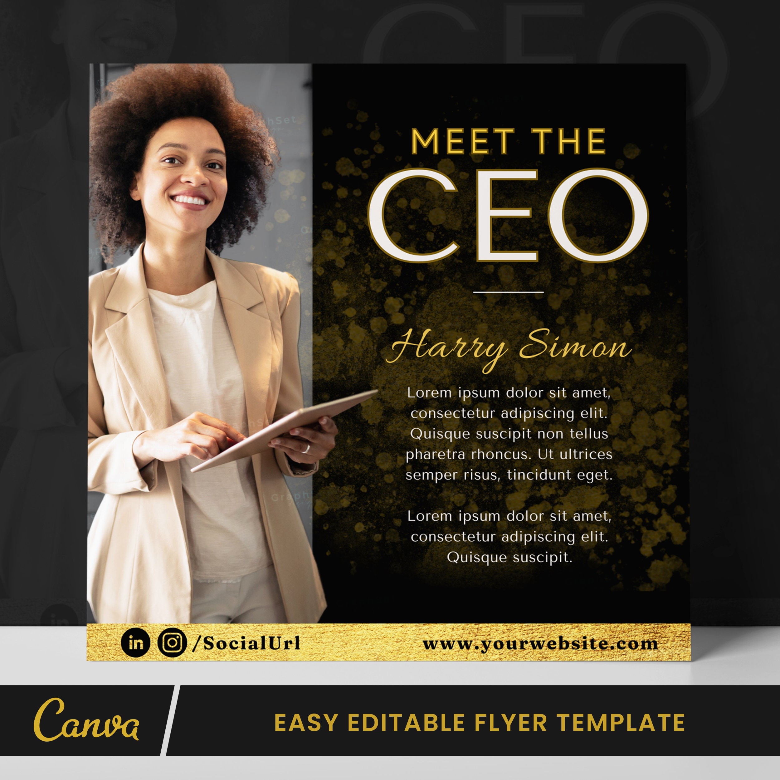 Meet the CEO Flyer, Meet the CEO Instagram Post, Social Media Flyer, Meeting Premade Flyer ...