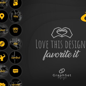 Fitness Highlight Covers Canva | 40 Black Icon Set | Gym IG Story Icons ...