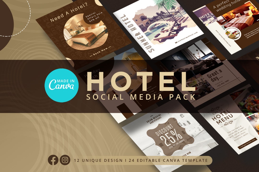 Travel Hotel Instagram Posts, Luxury Hotel Brand Kit, Travel Influencer ...
