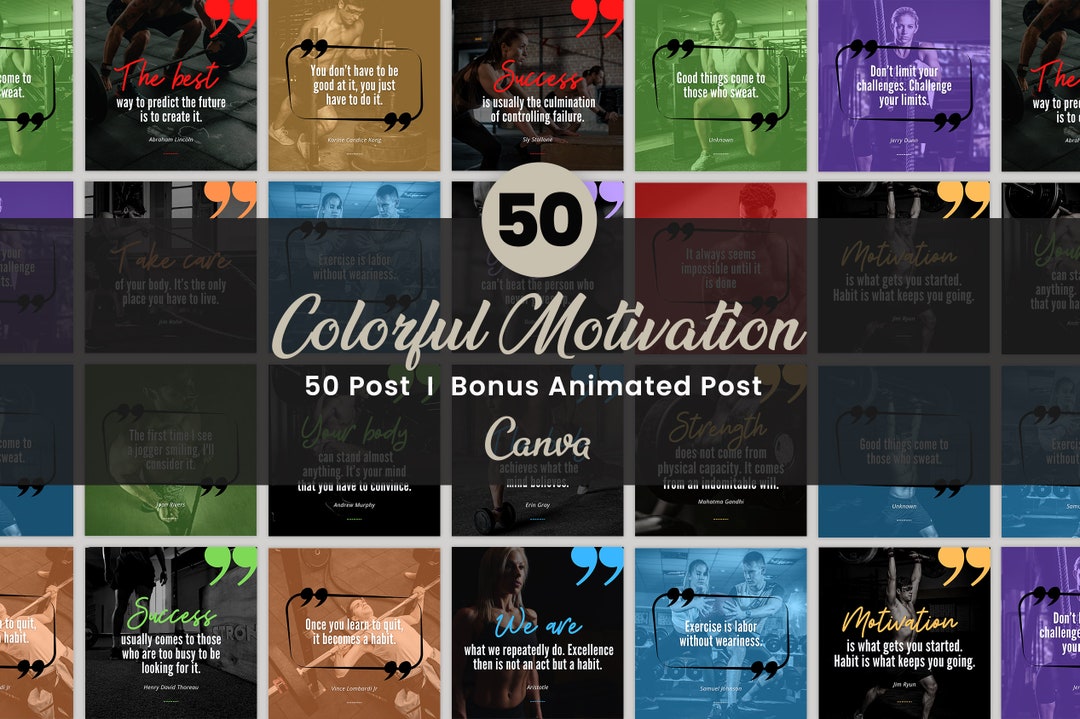 50 Motivation Instagram Quotes Template, Fitness Motivation Posts ...