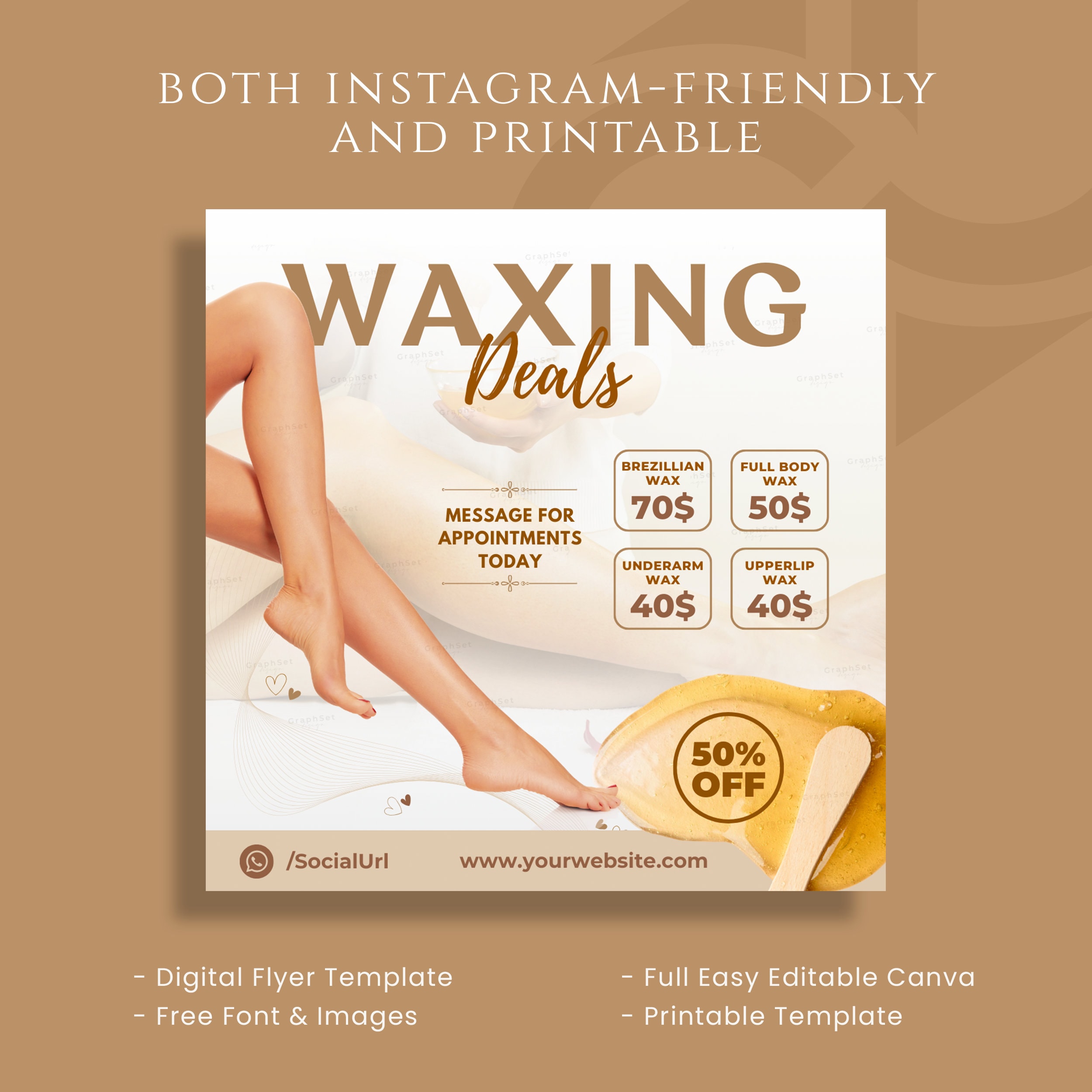 Body Waxing Deals Instagram Post, Waxing Salon Specials, Brazilian ...