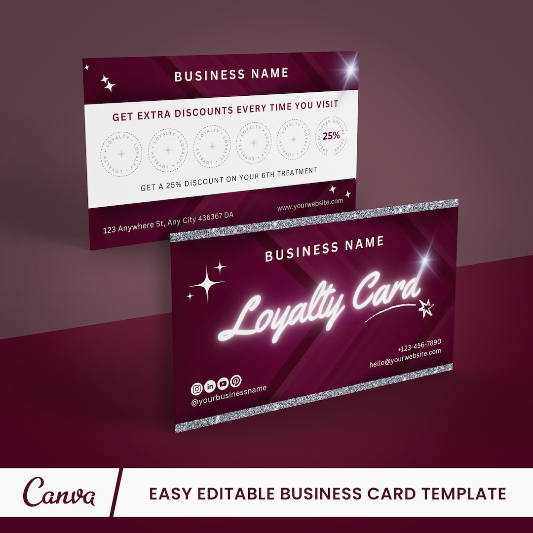 Loyalty Business Card Template, DIY Business Branding Card, Corporate ...