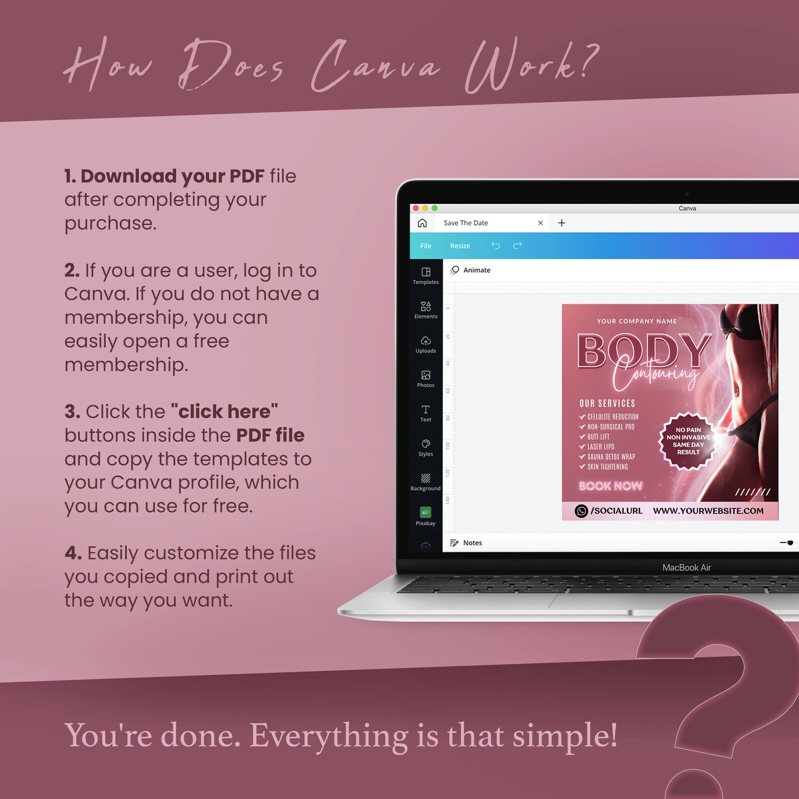 Body Contouring Instagram Post, DIY Flyer Template, Body Contour ...