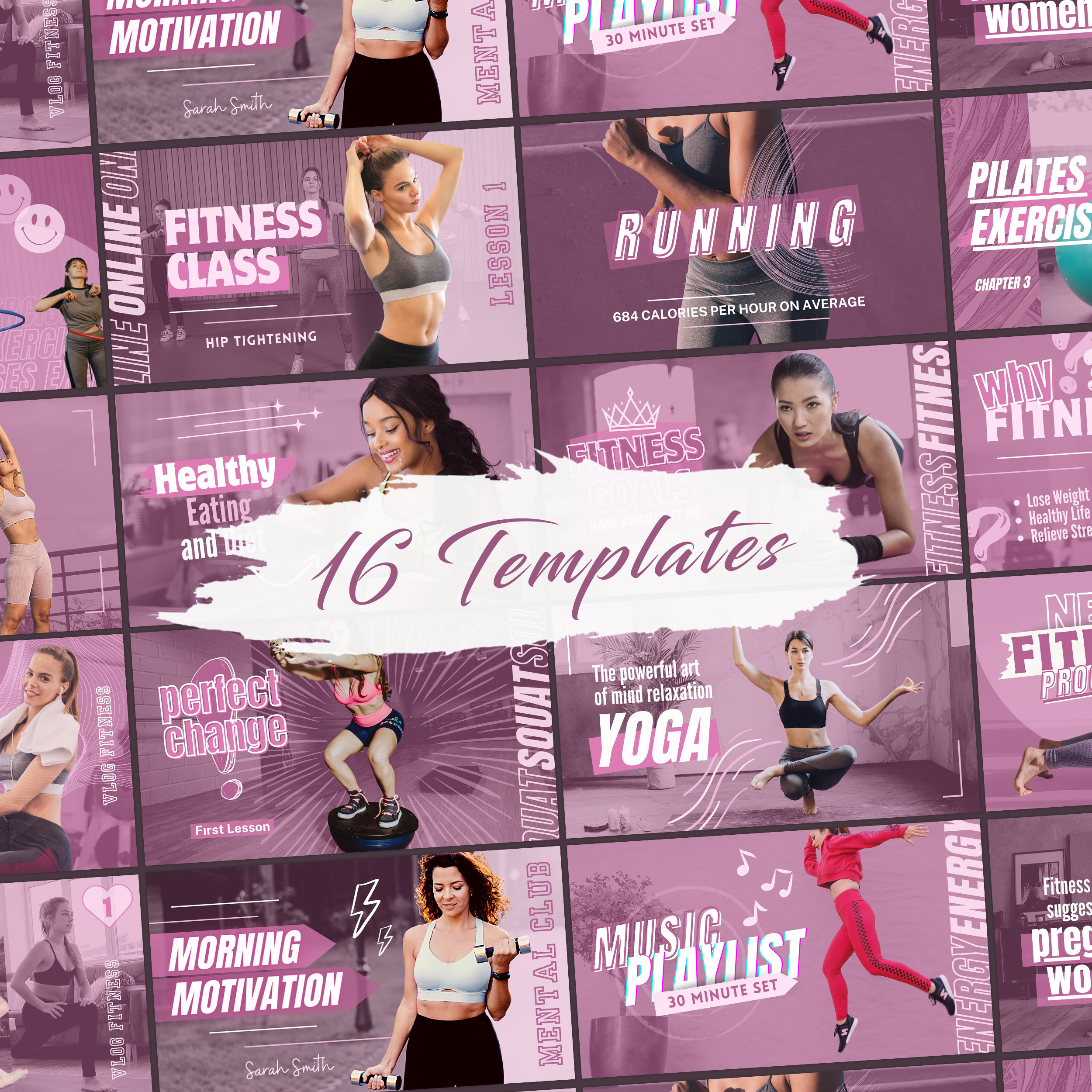 Fitness Youtube Channel Branding Kit | Coaching Thumbnail Templates ...
