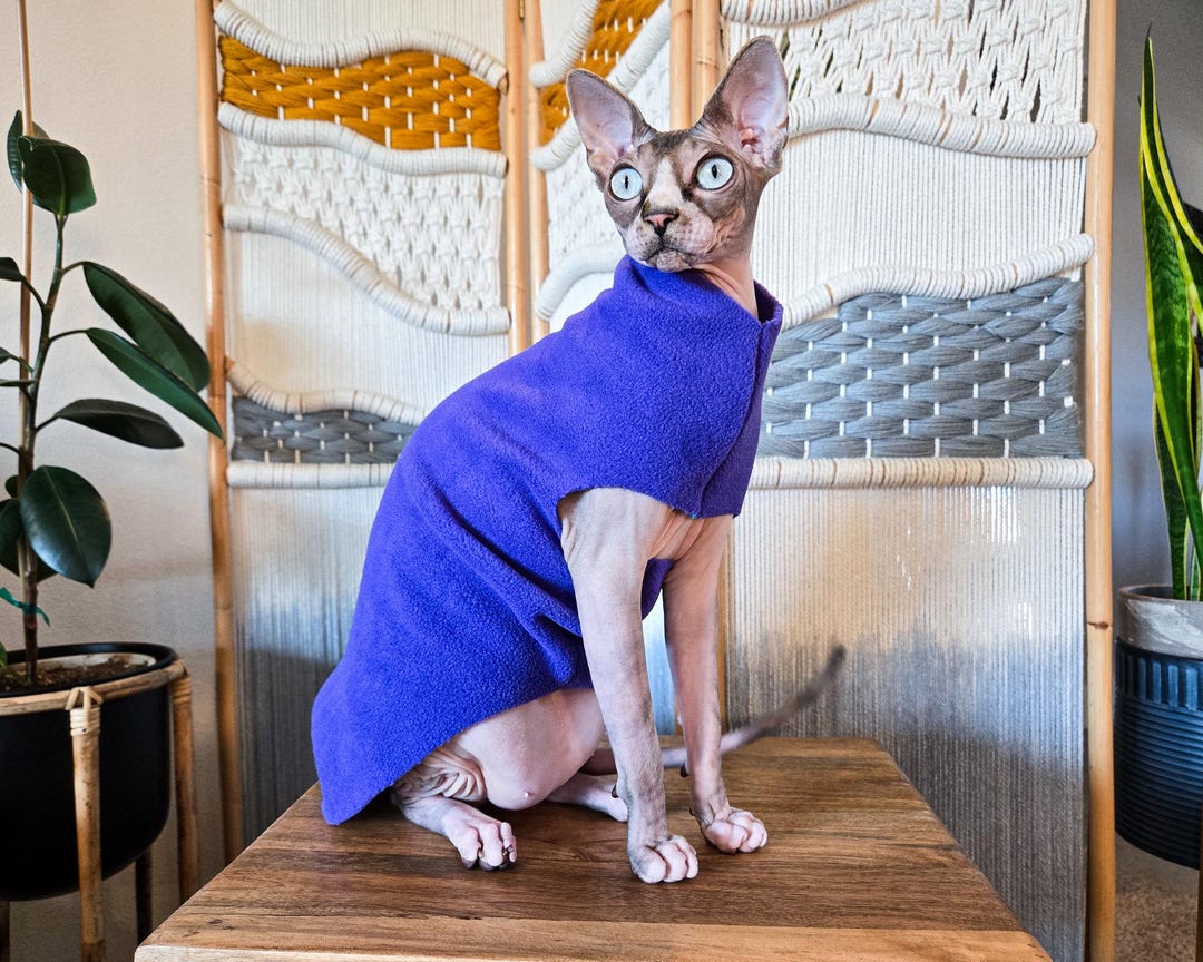 Sphynx Cat Tunic - Purple Cat Clothes S - Etsy