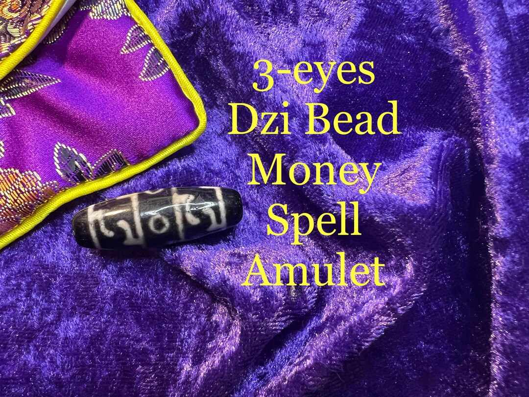 3-eyed Dzi Bead Tibetan Wealth Amulet Money Spell Talisman Charm 4 ...