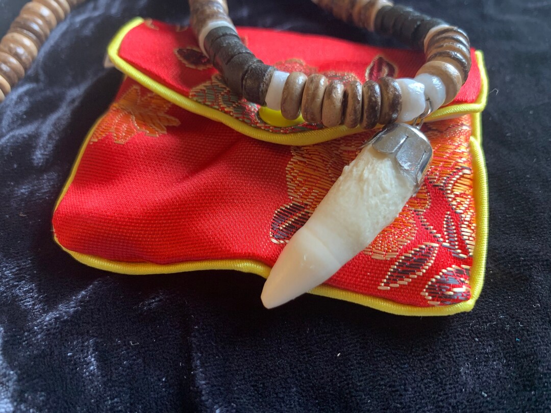 Genuine Alligator CROCODILE Tooth Necklace Good Luck Protection Healing ...