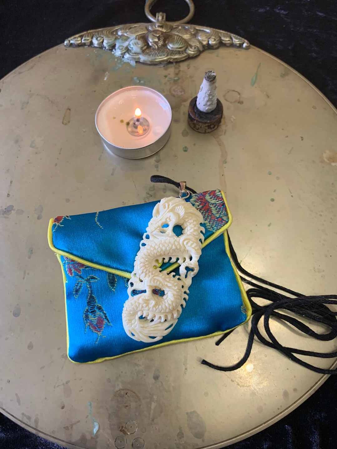 Dragon Protection Spell Amulet Pendant Shaman Lucky Bone Necklace Magic ...