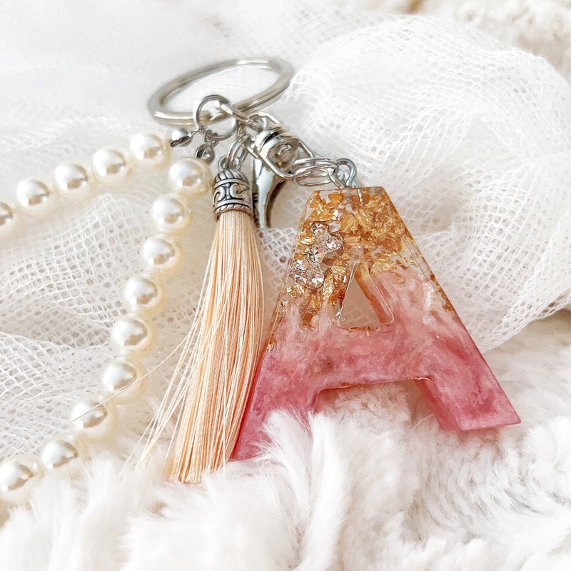 Resin Letter Keychain - Etsy