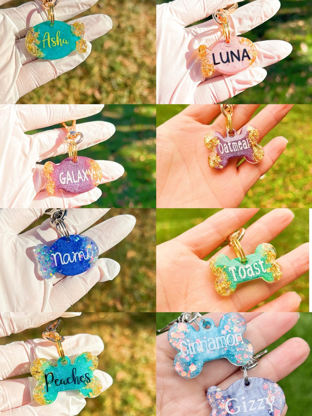 Personalized Resin Dog Tag and Cat Tag - Etsy