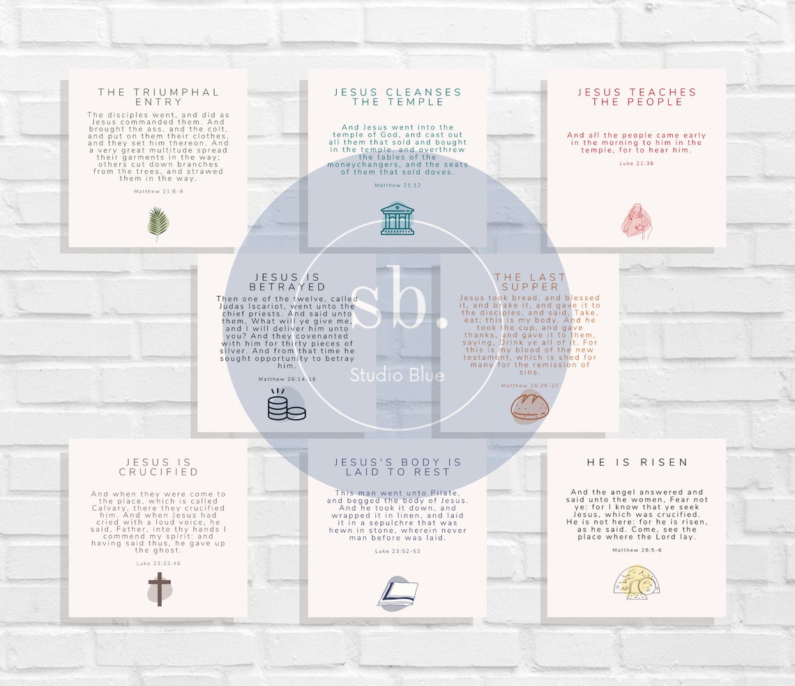 Holy Week Easter Cards/easter Countdown/christian Easter Cards/sunday ...