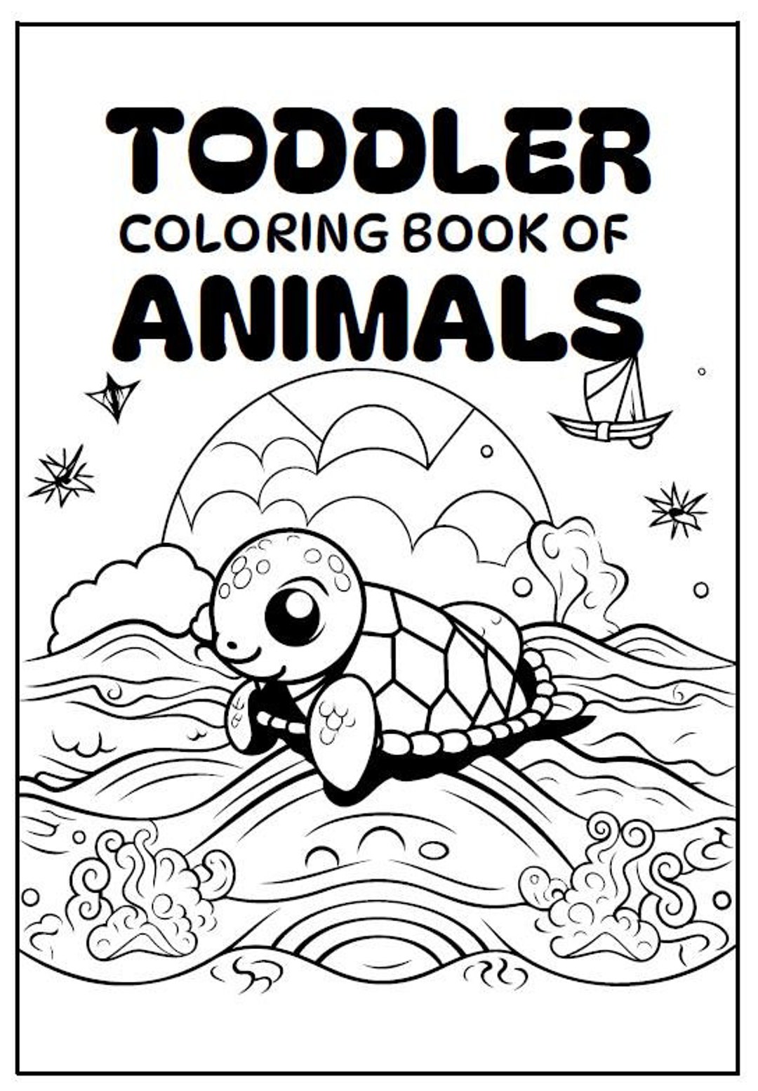 Kids and Toddler Big Easy Animal Coloring Book Pages - 10 Pages - Etsy