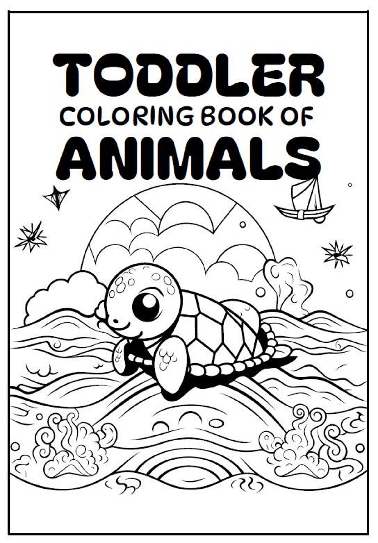 Kids and Toddler Big Easy Animal Coloring Book Pages - 10 Pages - Etsy
