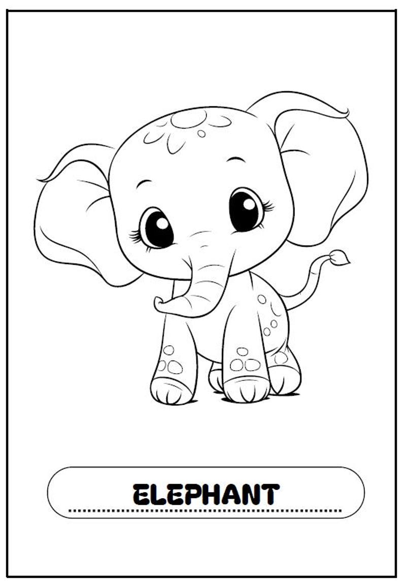 Kids and Toddler Big Easy Animal Coloring Book Pages - 10 Pages - Etsy