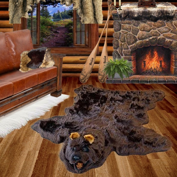 Bear Skin Rug With Head - Etsy