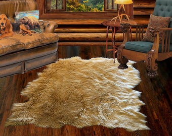 Plush Fur Bear Skin Pelt Rug, Original Old Bear, Faux Fur, All Sizes ...