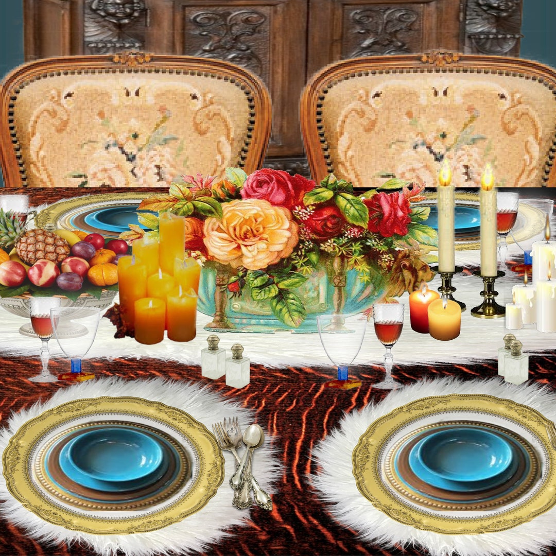Handmade Faux Fur Table Placemat, Table Runner, Made in USA - Etsy