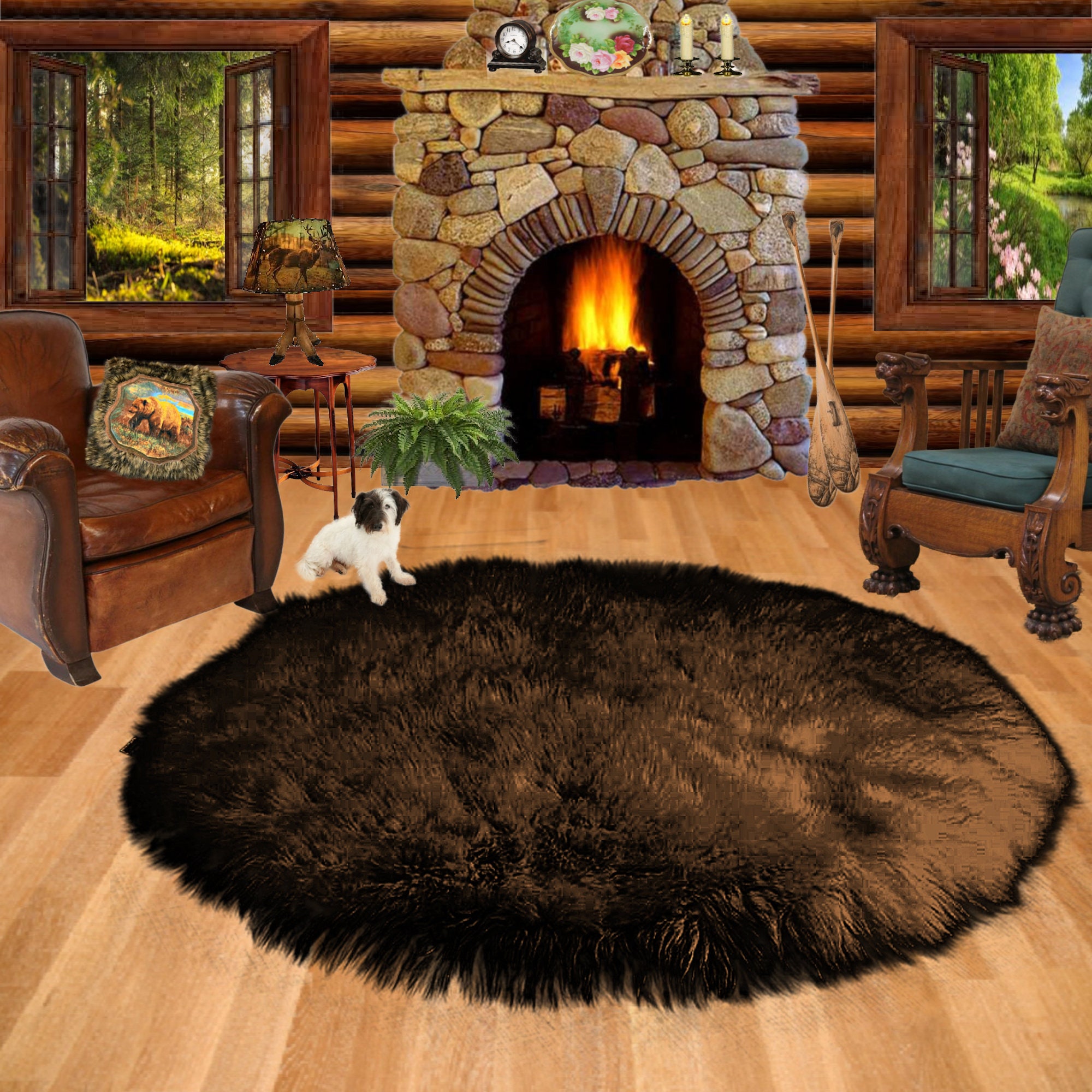 Animal Friendly Bear Skin Rug, Animal Friendly Faux Fur, All Sizes ...