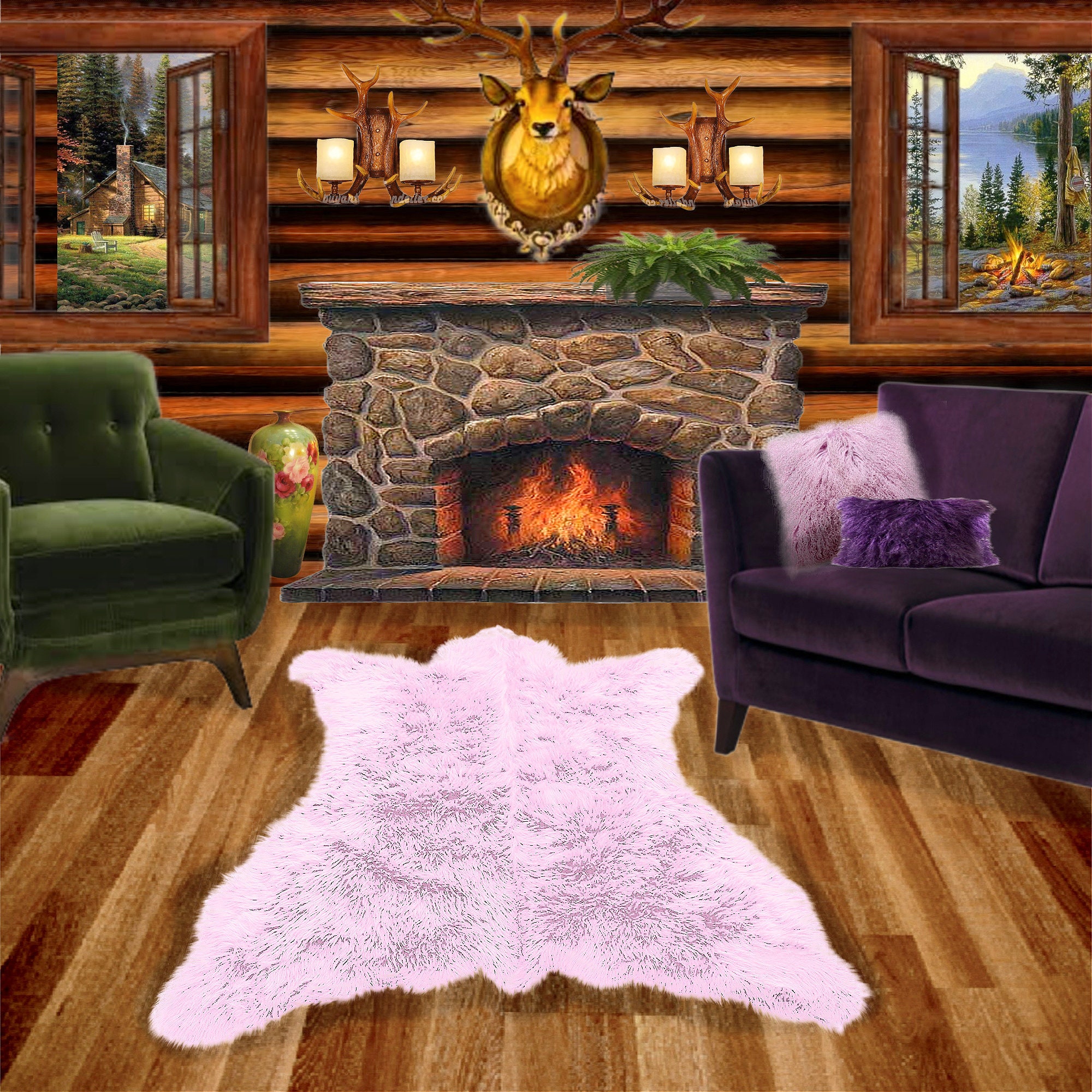 Brown Bear Skin Rug, Animal Friendly Faux Fur, All Sizes, Shag Area Rug ...