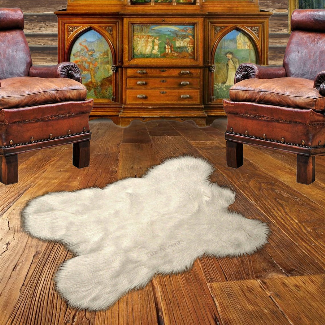 Plush Fur Bear Skin Pelt Rug, Original Old Bear, Faux Fur, All Sizes ...